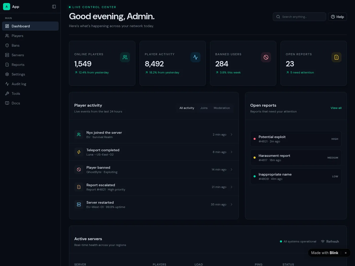 ServerWarp Admin Panel