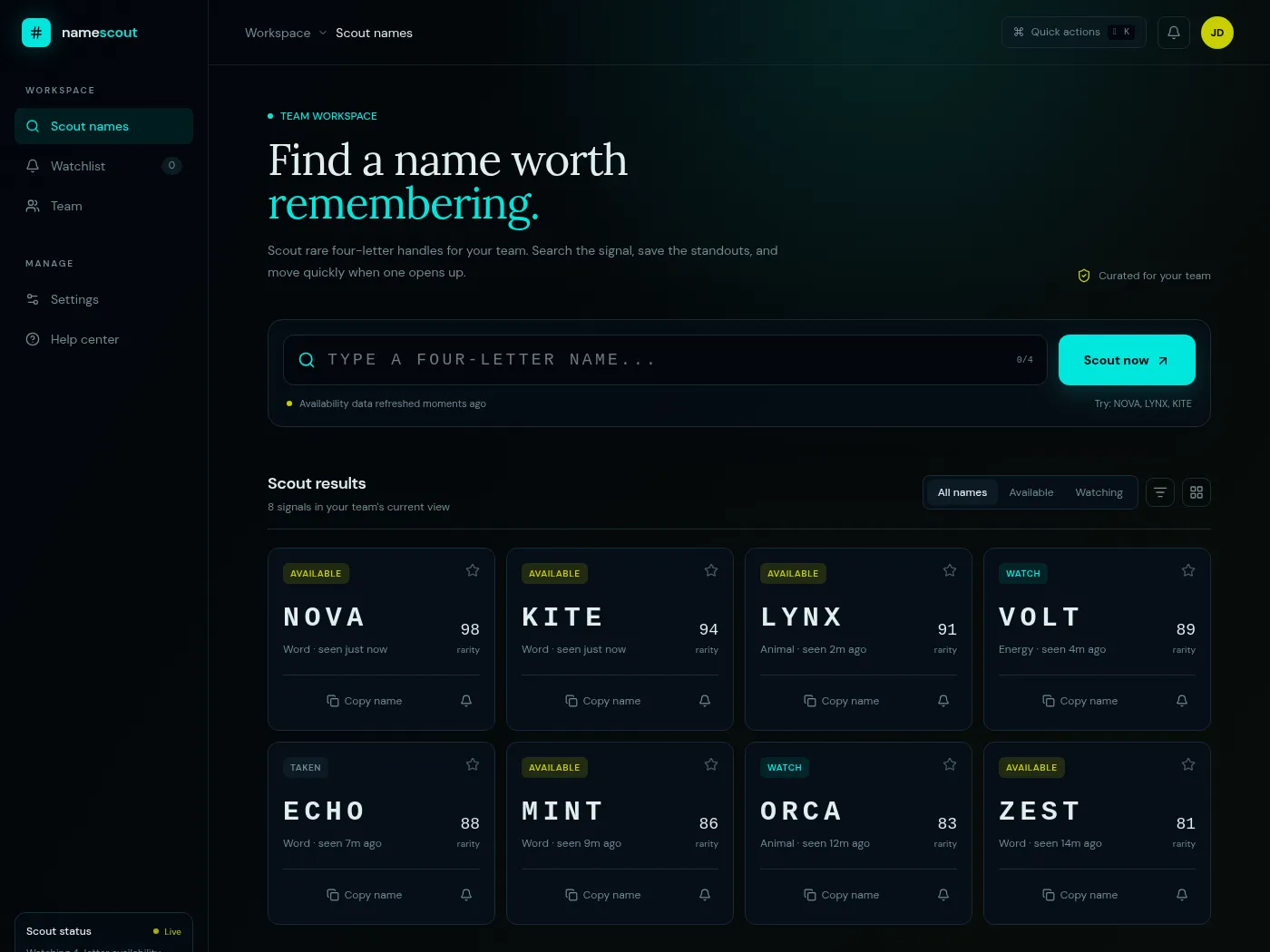 Discord Name Scout