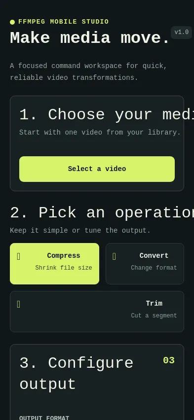 FFmpeg Mobile Studio