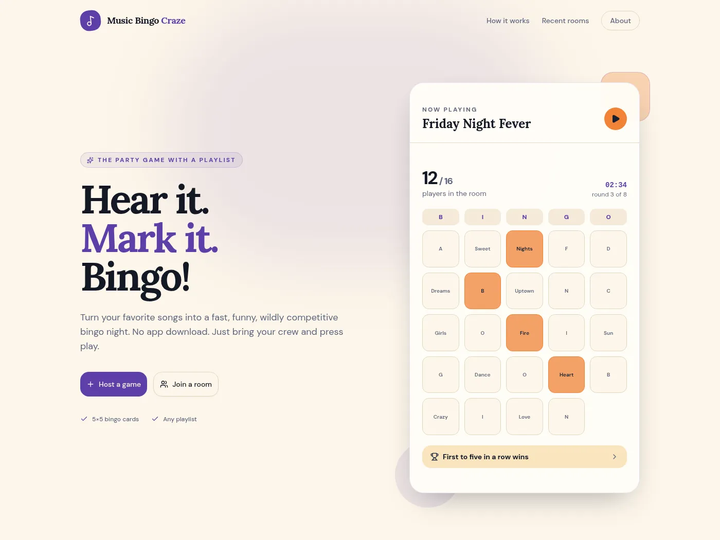 Music Bingo Craze