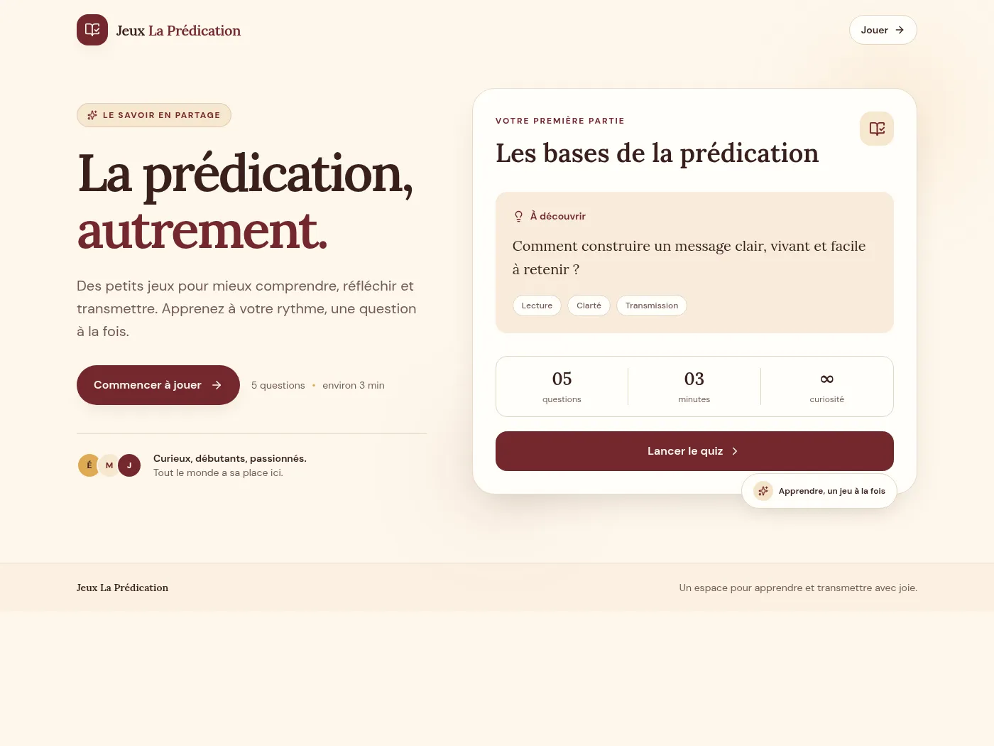 Jeux La Prédication