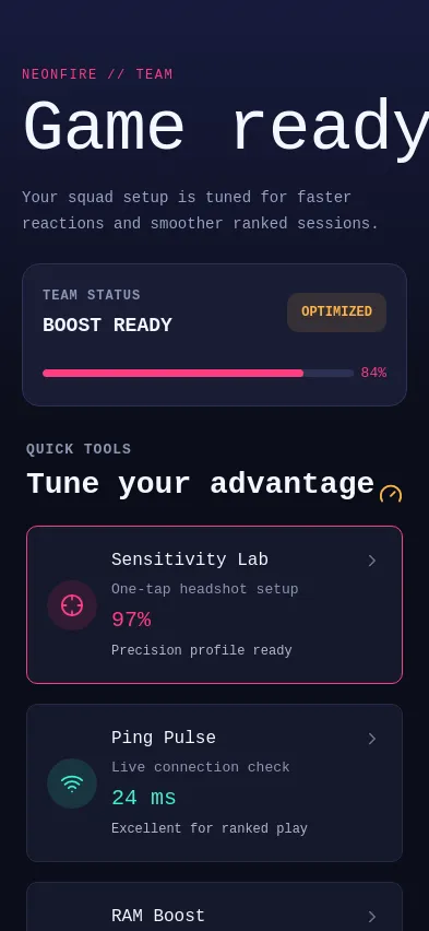 NeonFire Game Booster