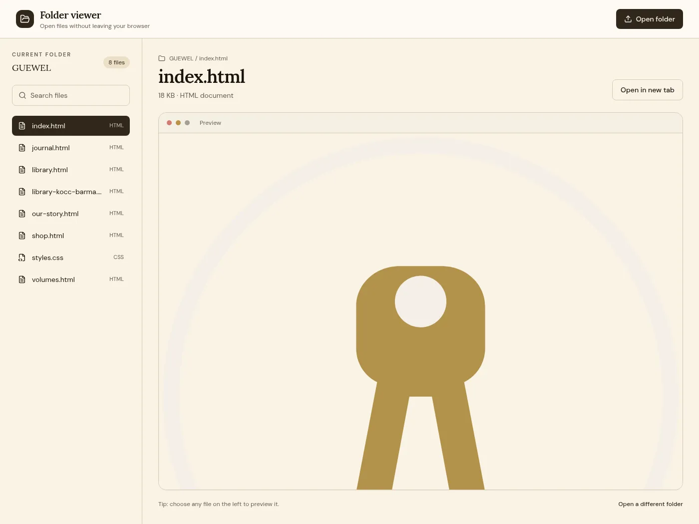 Folder Opener Web Tool