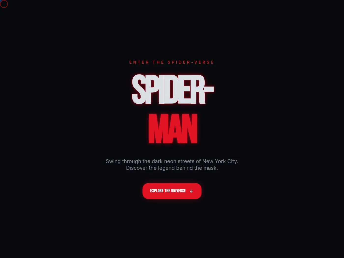 SpiderVerse Landing Experience