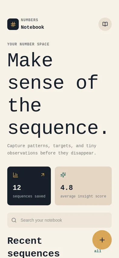 Numbers Notebook