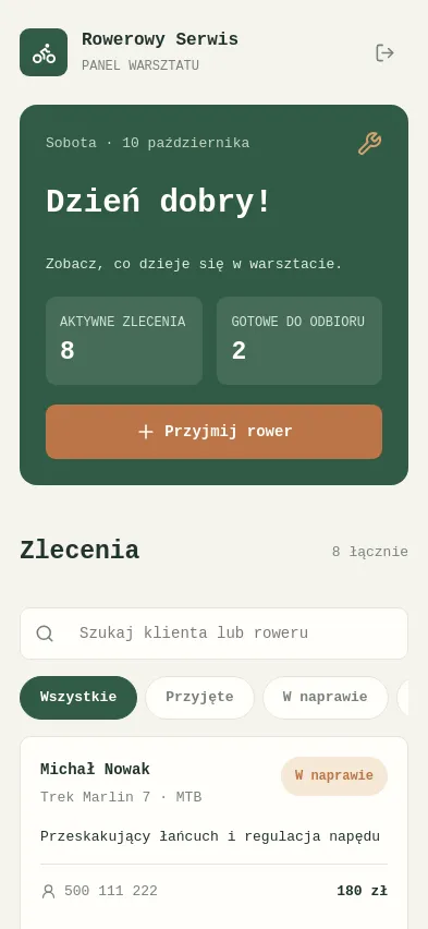 Rowerowy Serwis App