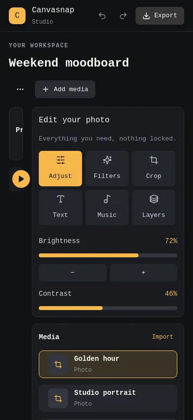 Canvasnap Studio