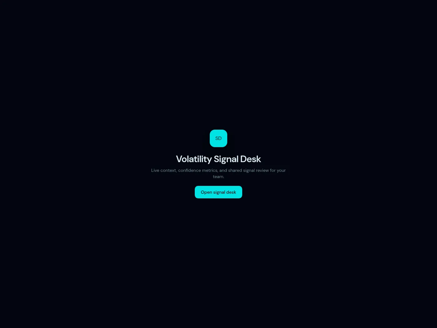 Volatility Signal Desk