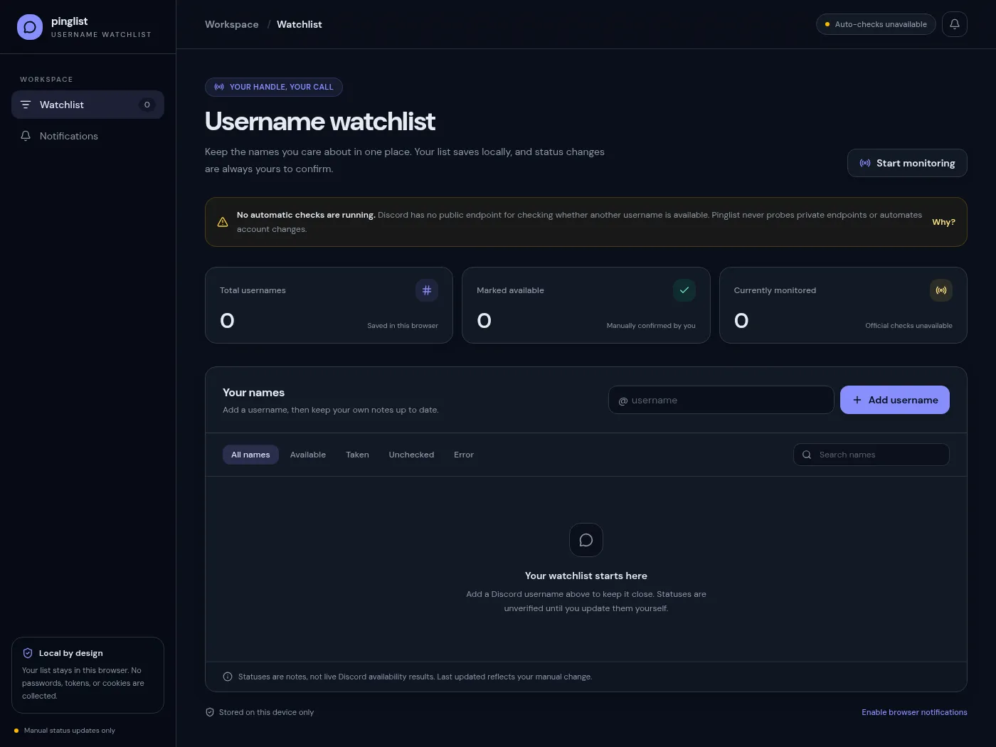 Discord Name Snipe Tool