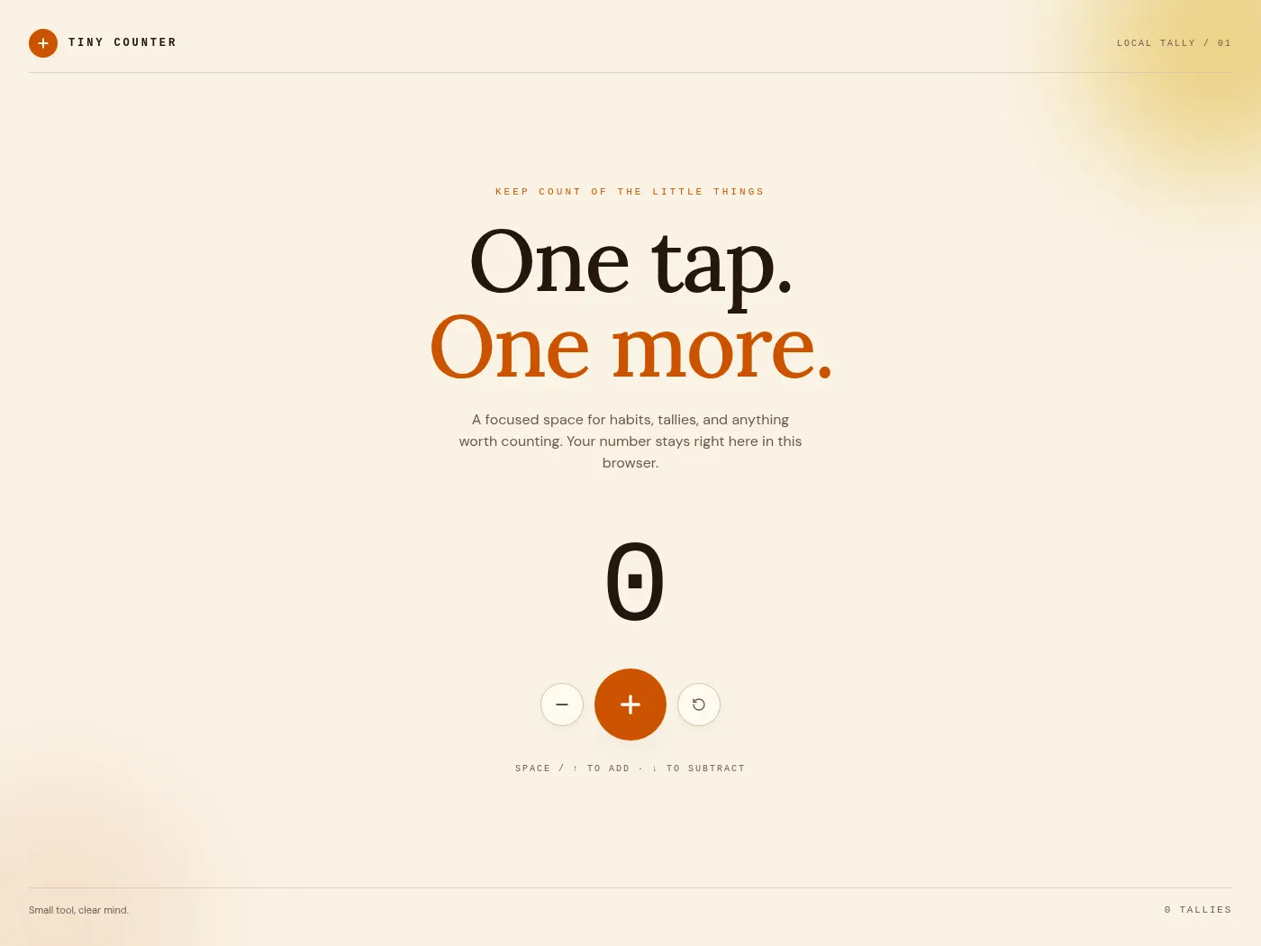 Tiny Counter Page