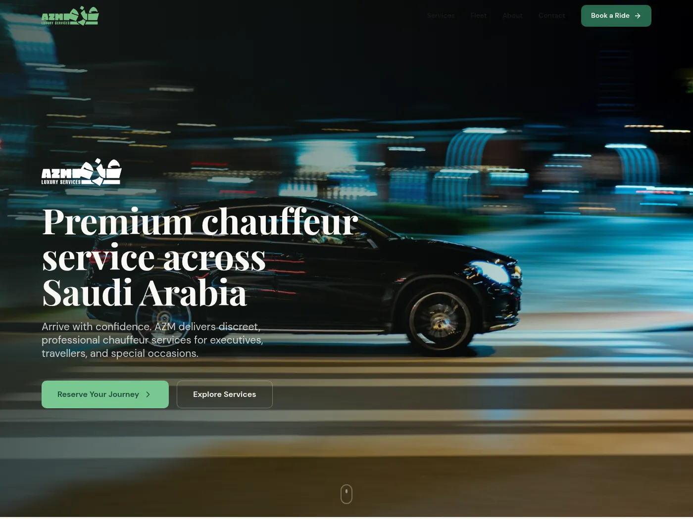 AZM Chauffeur Website