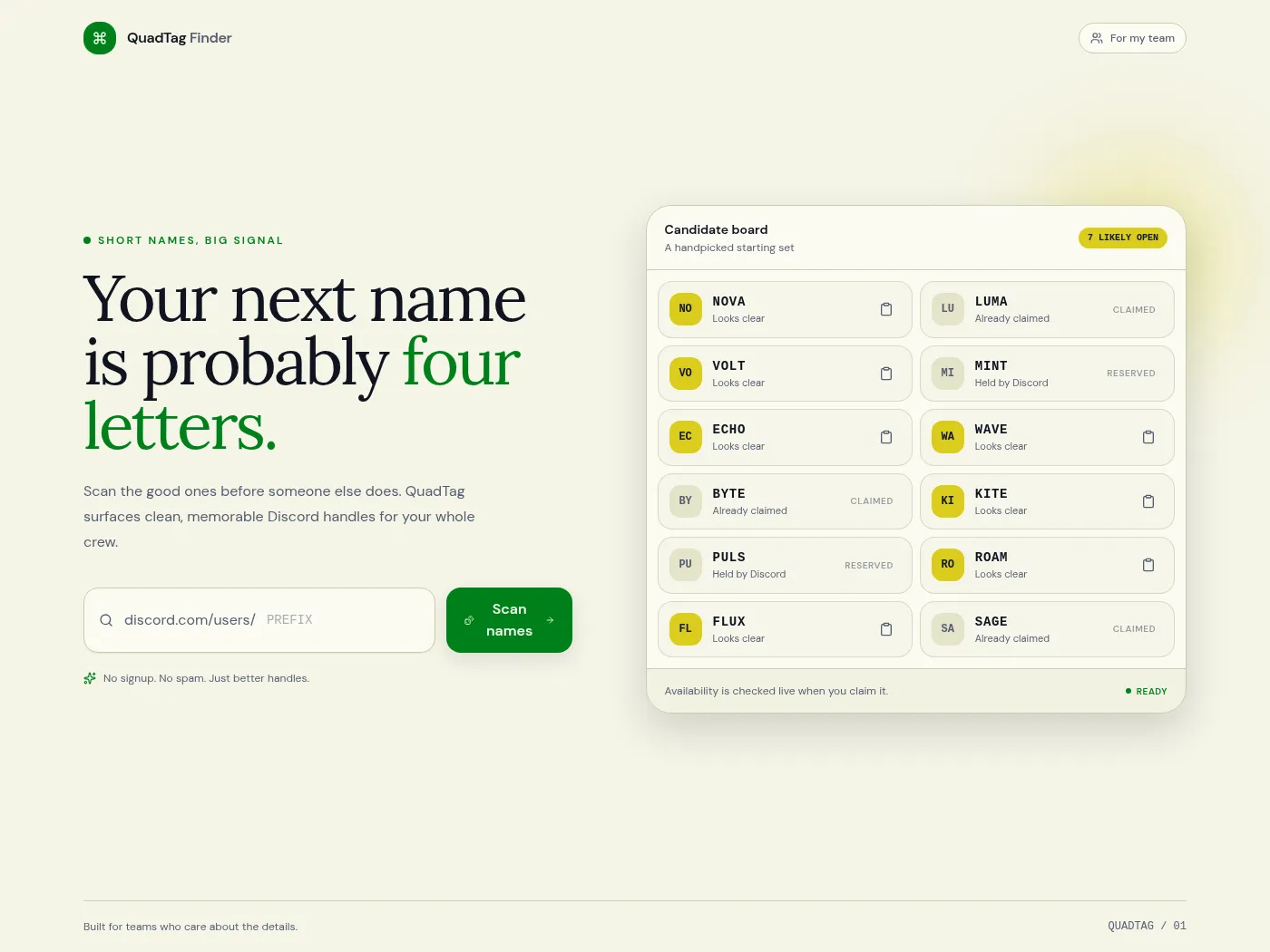QuadTag Finder