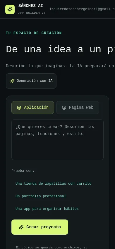 SÁNCHEZ AI App Builder V7