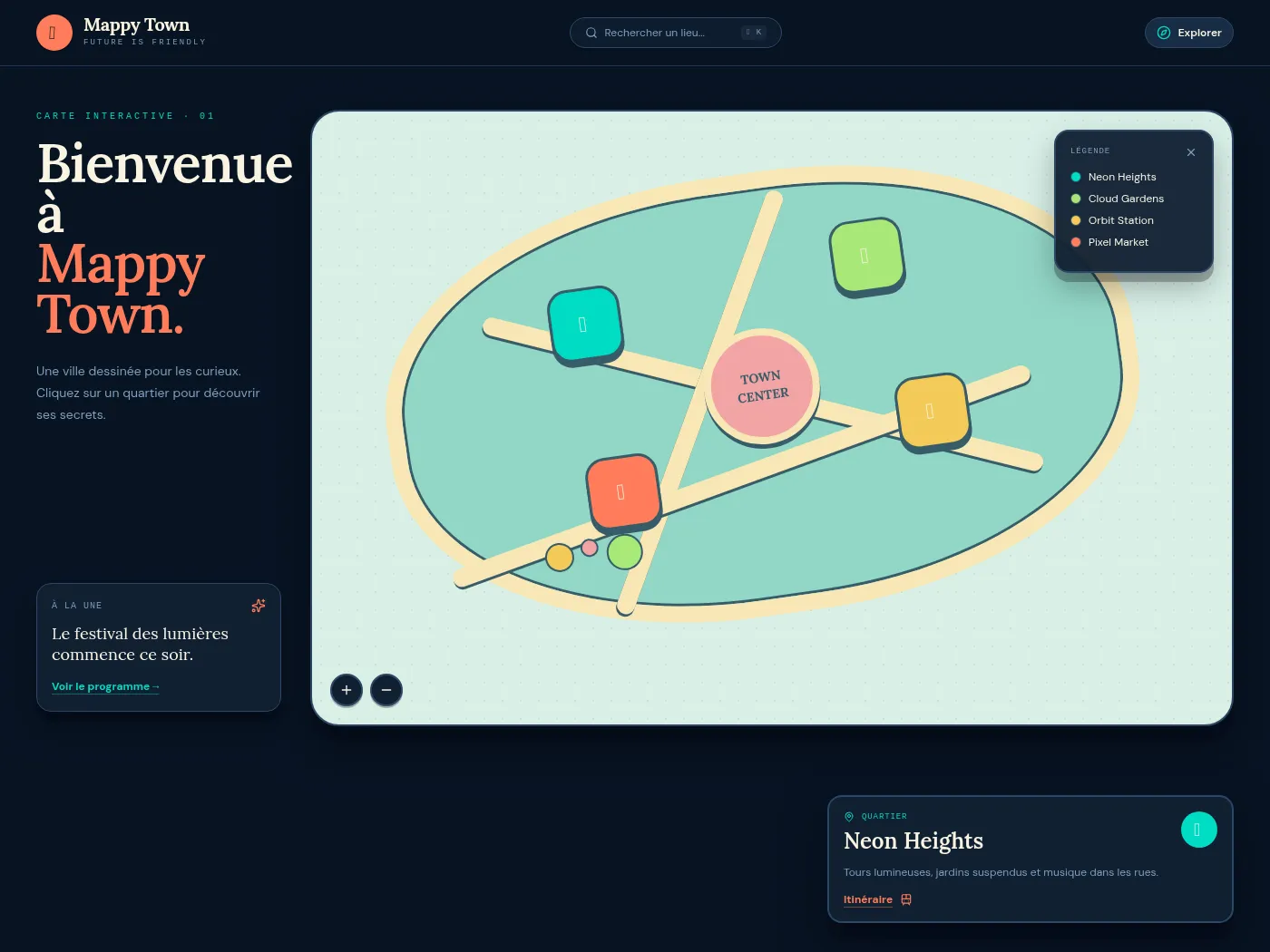Futuristic Cartoon Map
