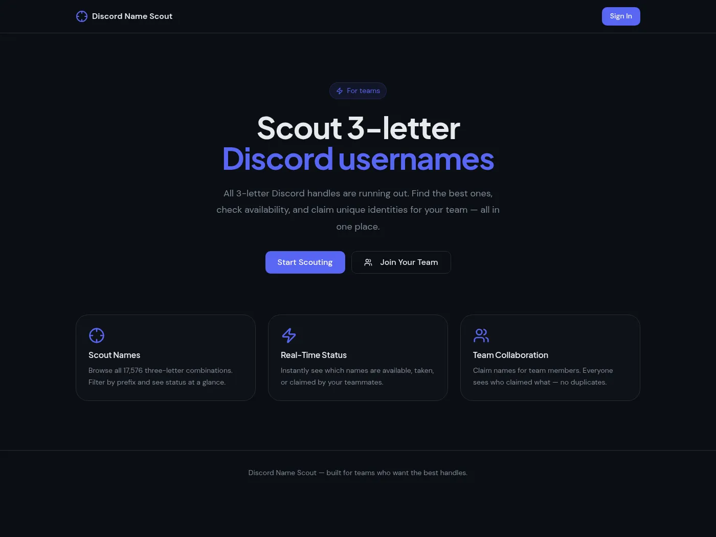 Discord Name Scout
