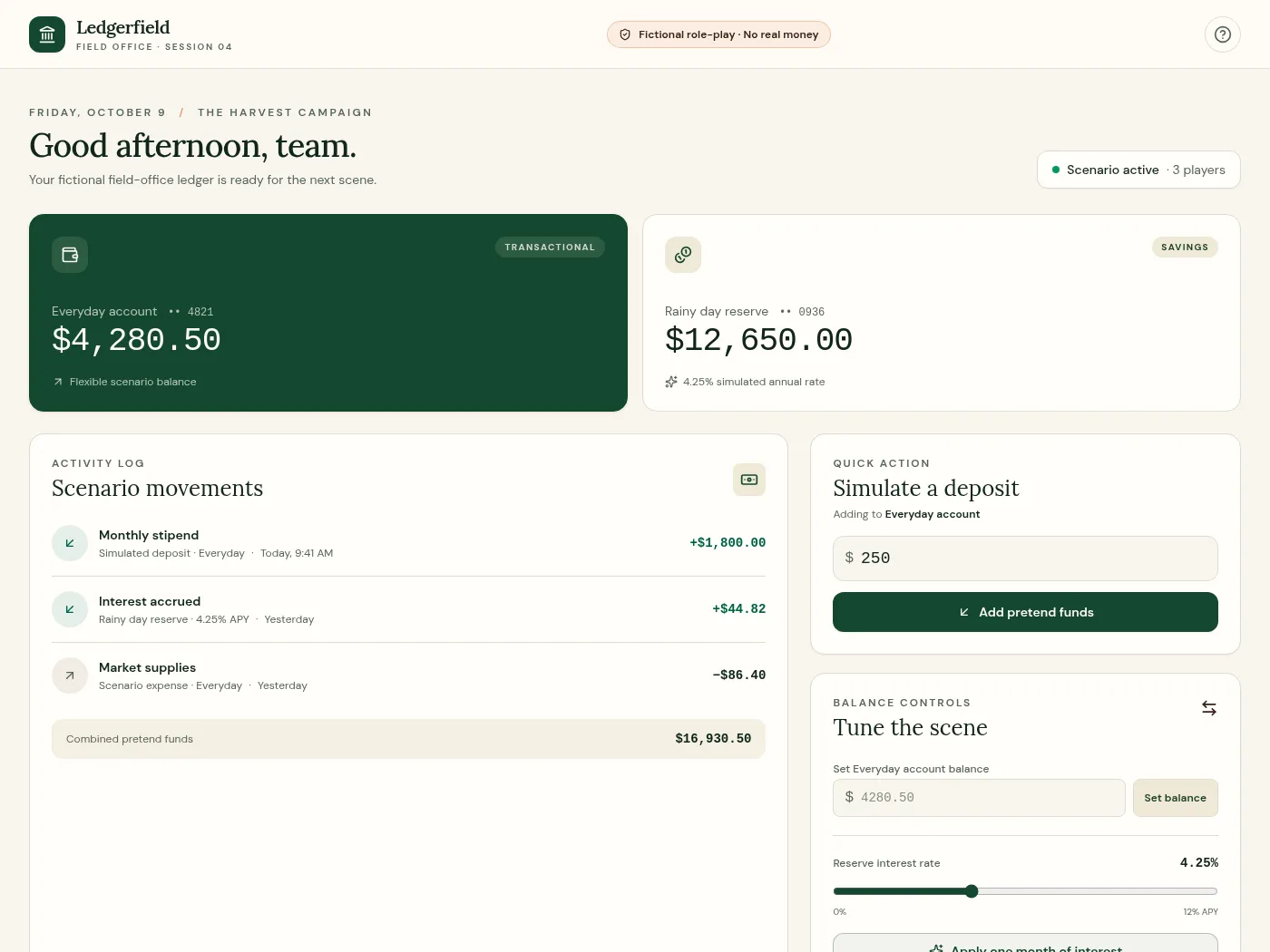 LARP Bank Simulator