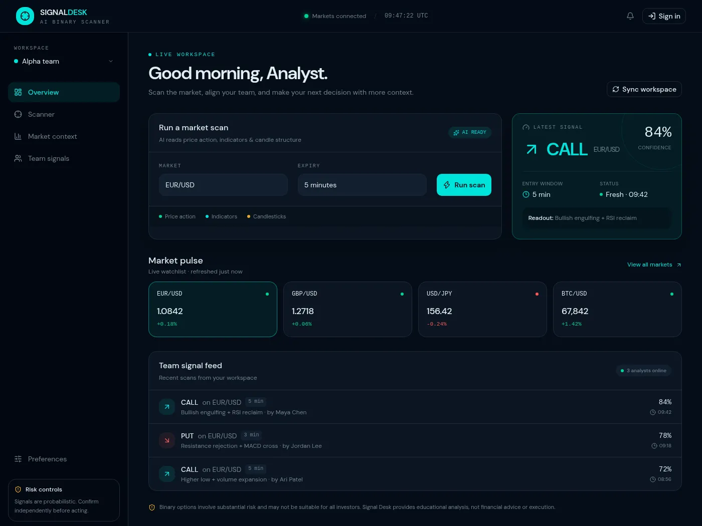 AI Binary Signal Scanner