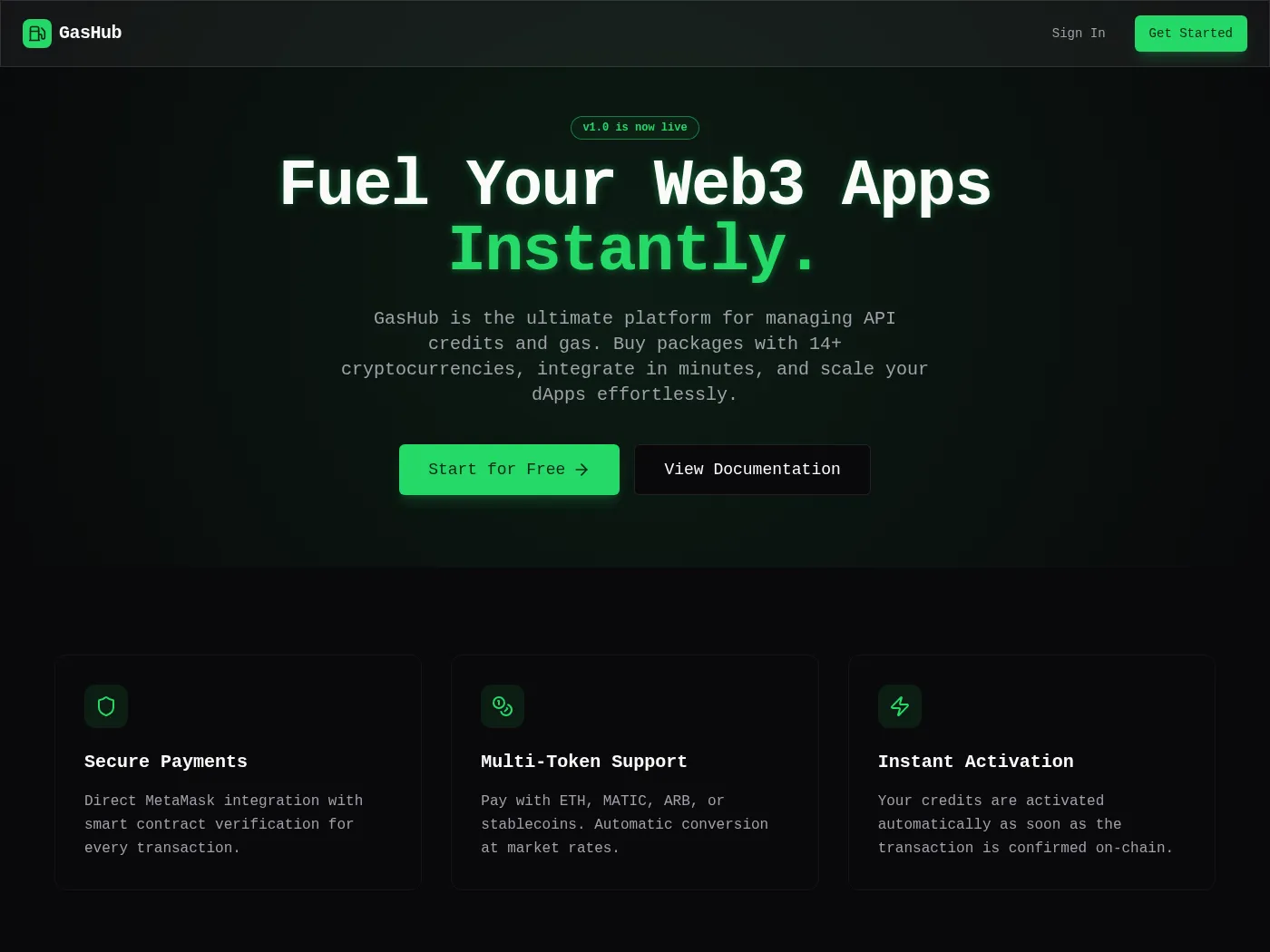 GasHub Multi-Token Dashboard