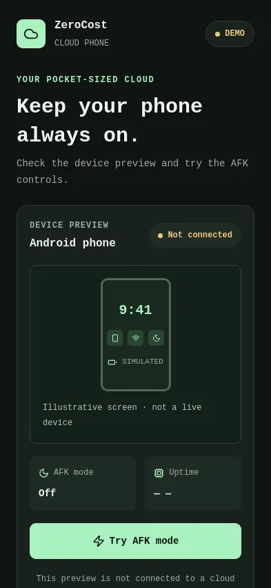 ZeroCost Cloud Phone