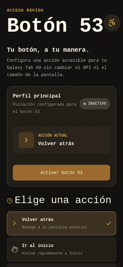 Botón S2naibilidad Tab A9