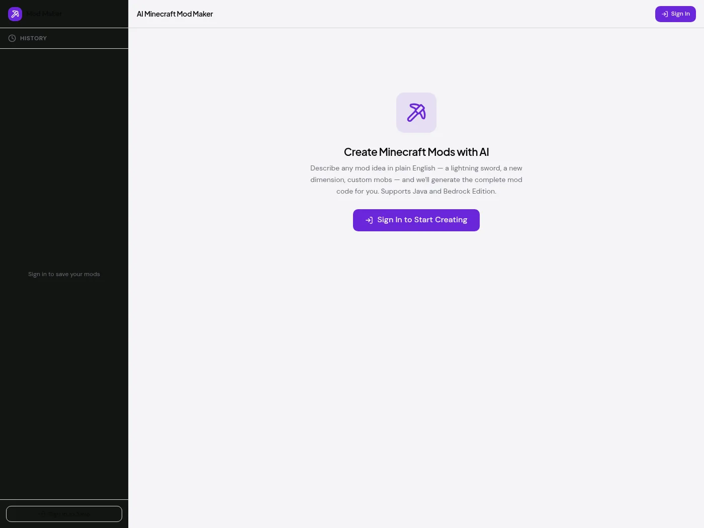 AI Minecraft Mod Maker