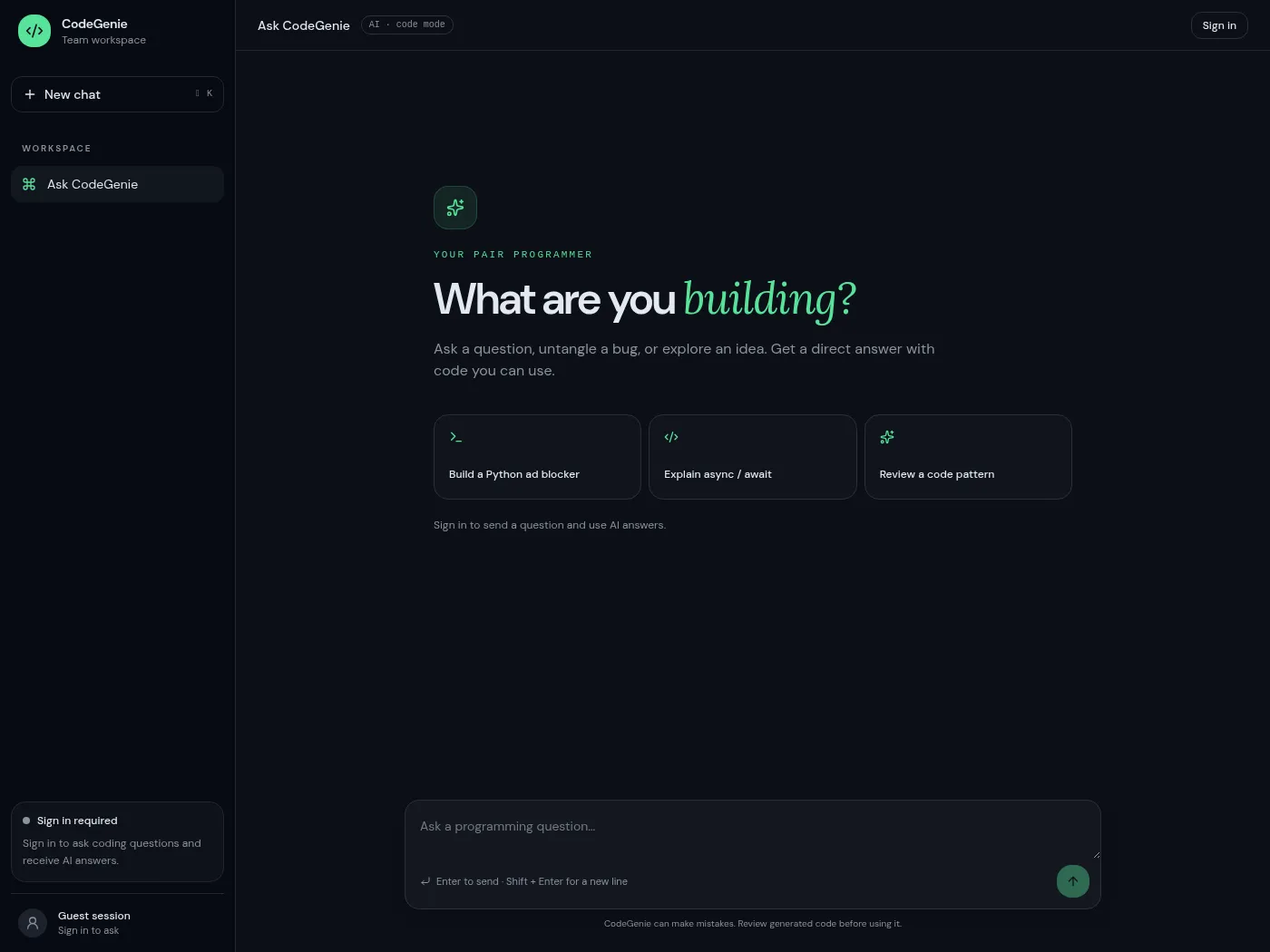 CodeGenie Assistant