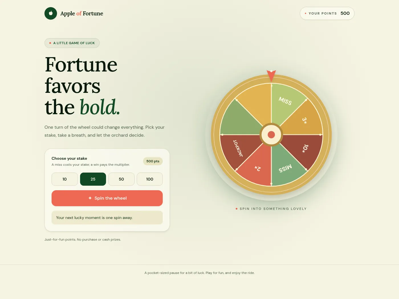 Apple of Fortune Game