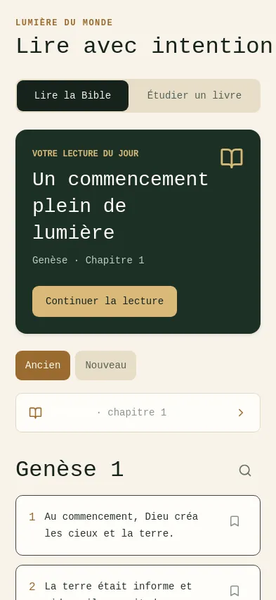 Lumière du Monde Bible App