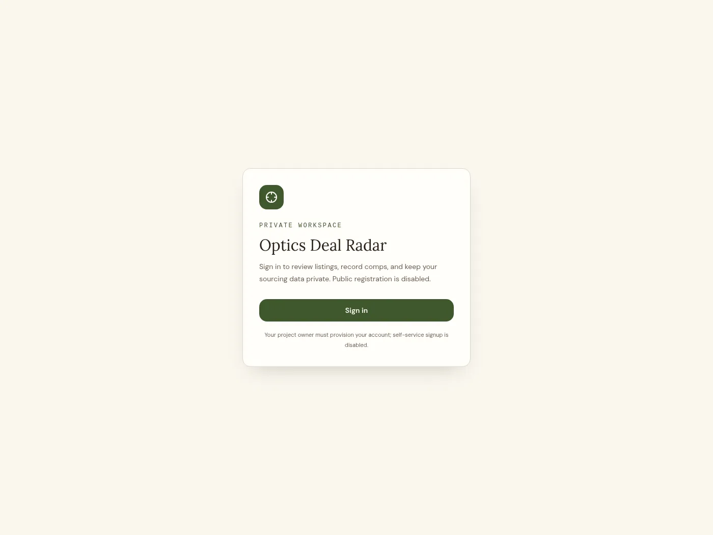 Optics Deal Radar