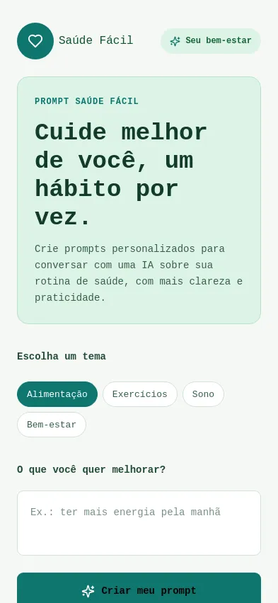 Prompt Saúde Fácil