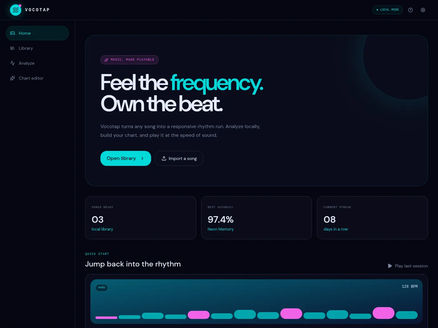 Vocotap AI Rhythm Game