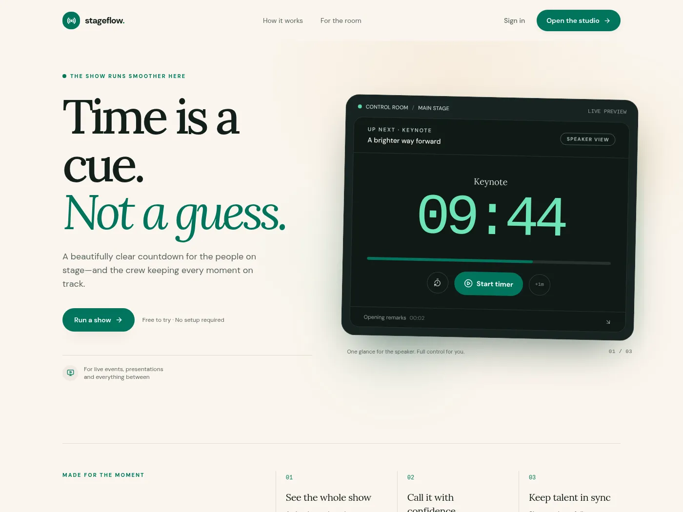 StageFlow Timer App