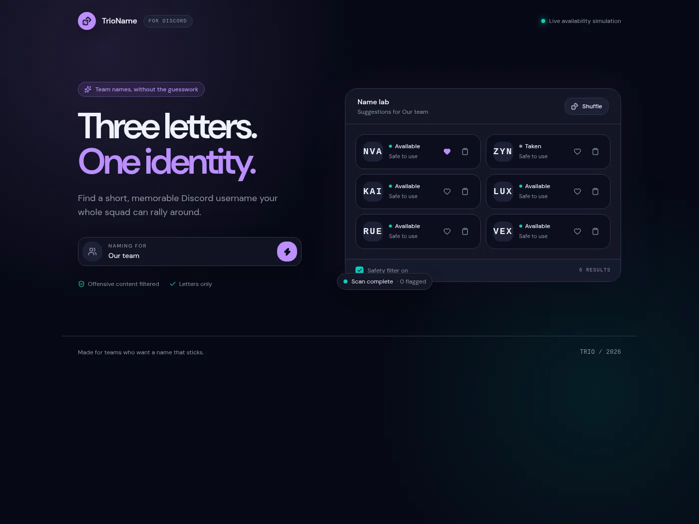 TrioName Discord Generator