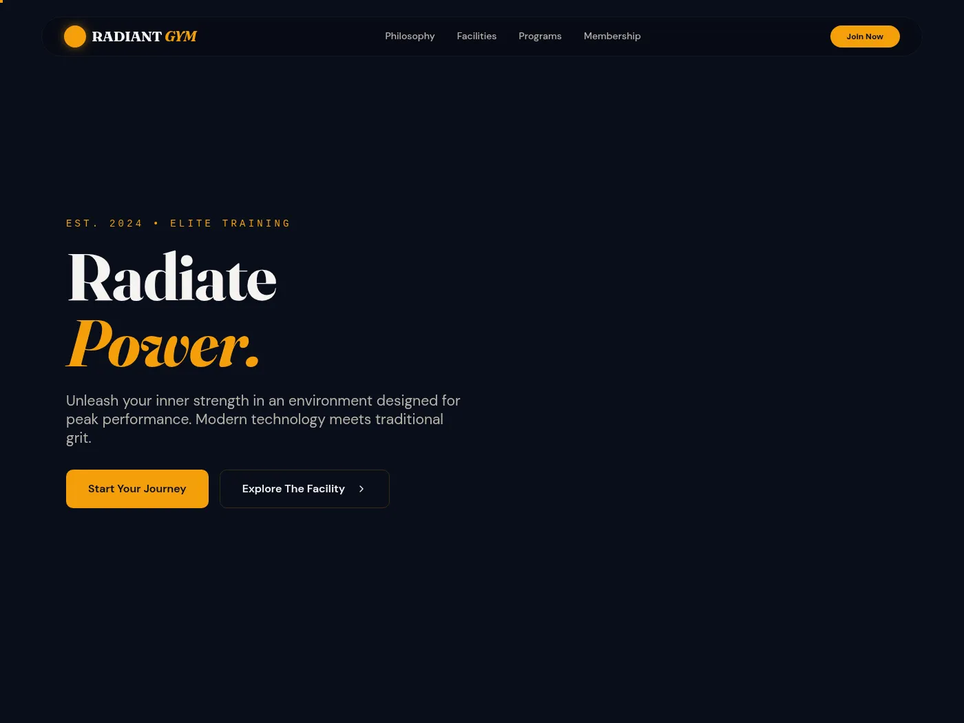 Radiant Gym Website