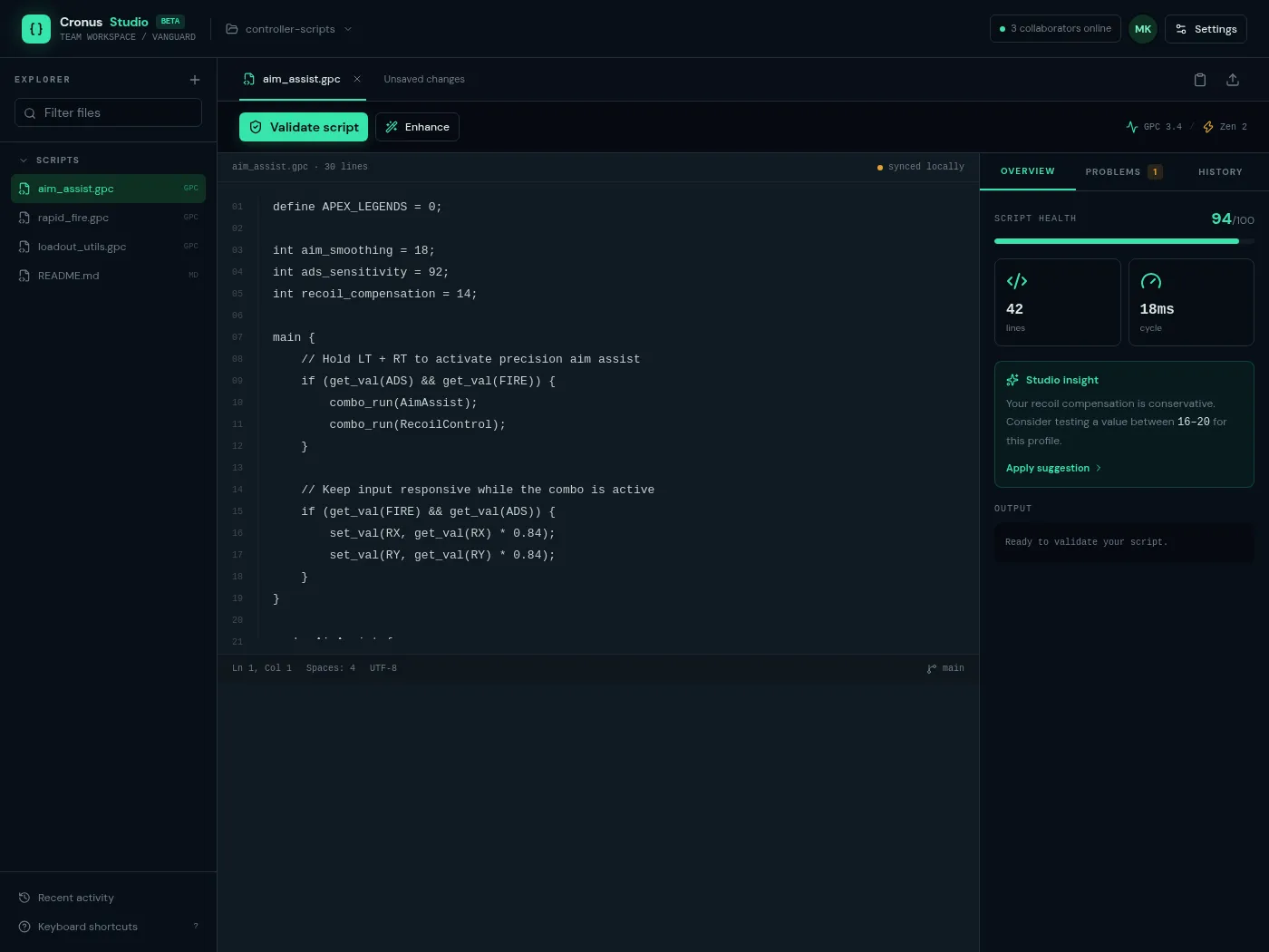 Cronus Script Editor