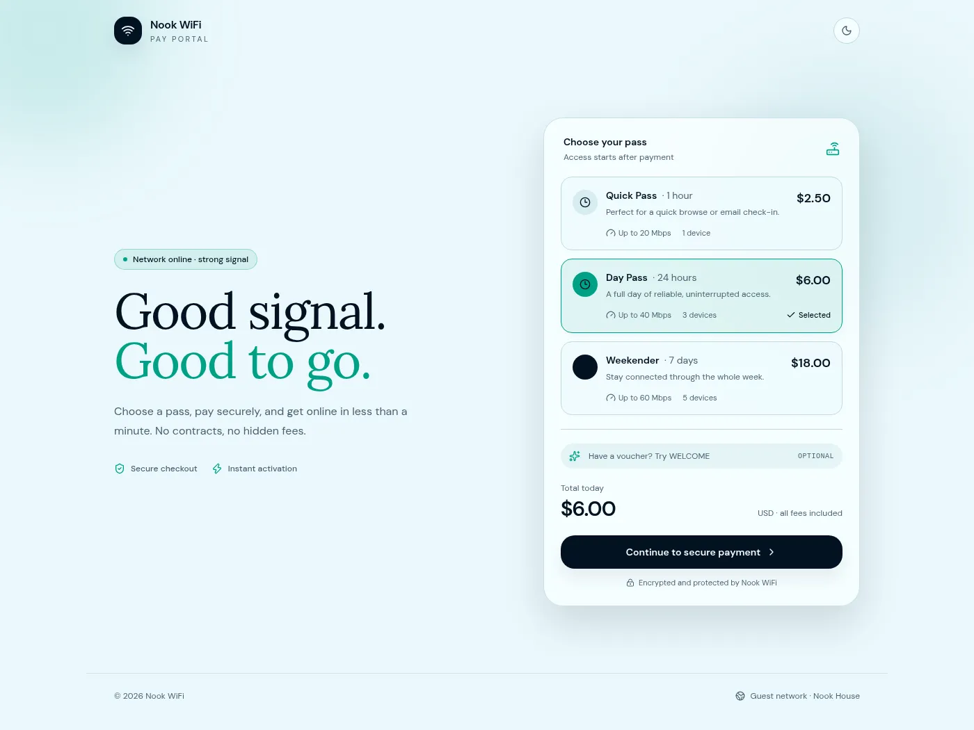 WiFi Pay Portal