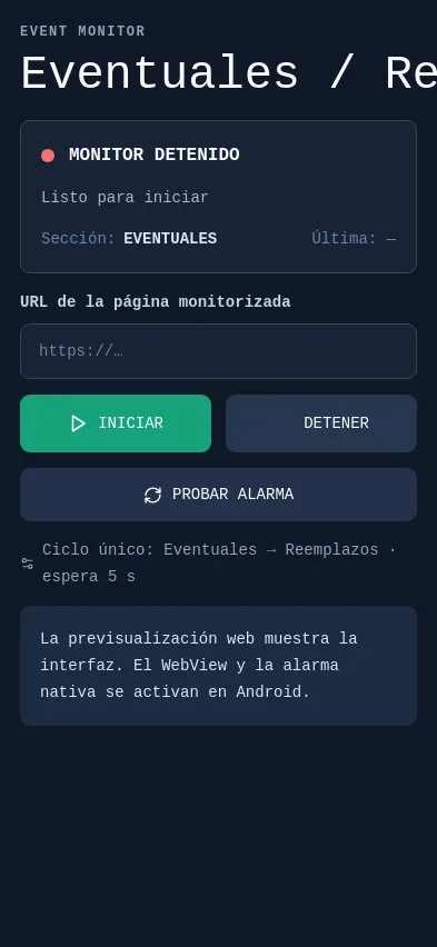 Event Monitor Android App