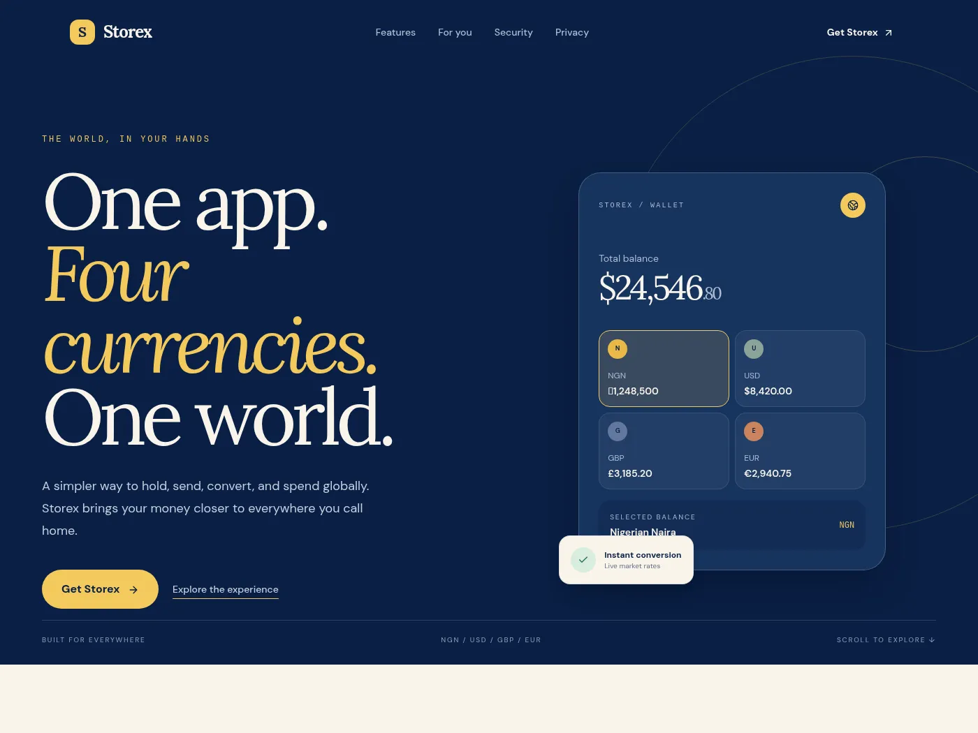 Storex Landing Page
