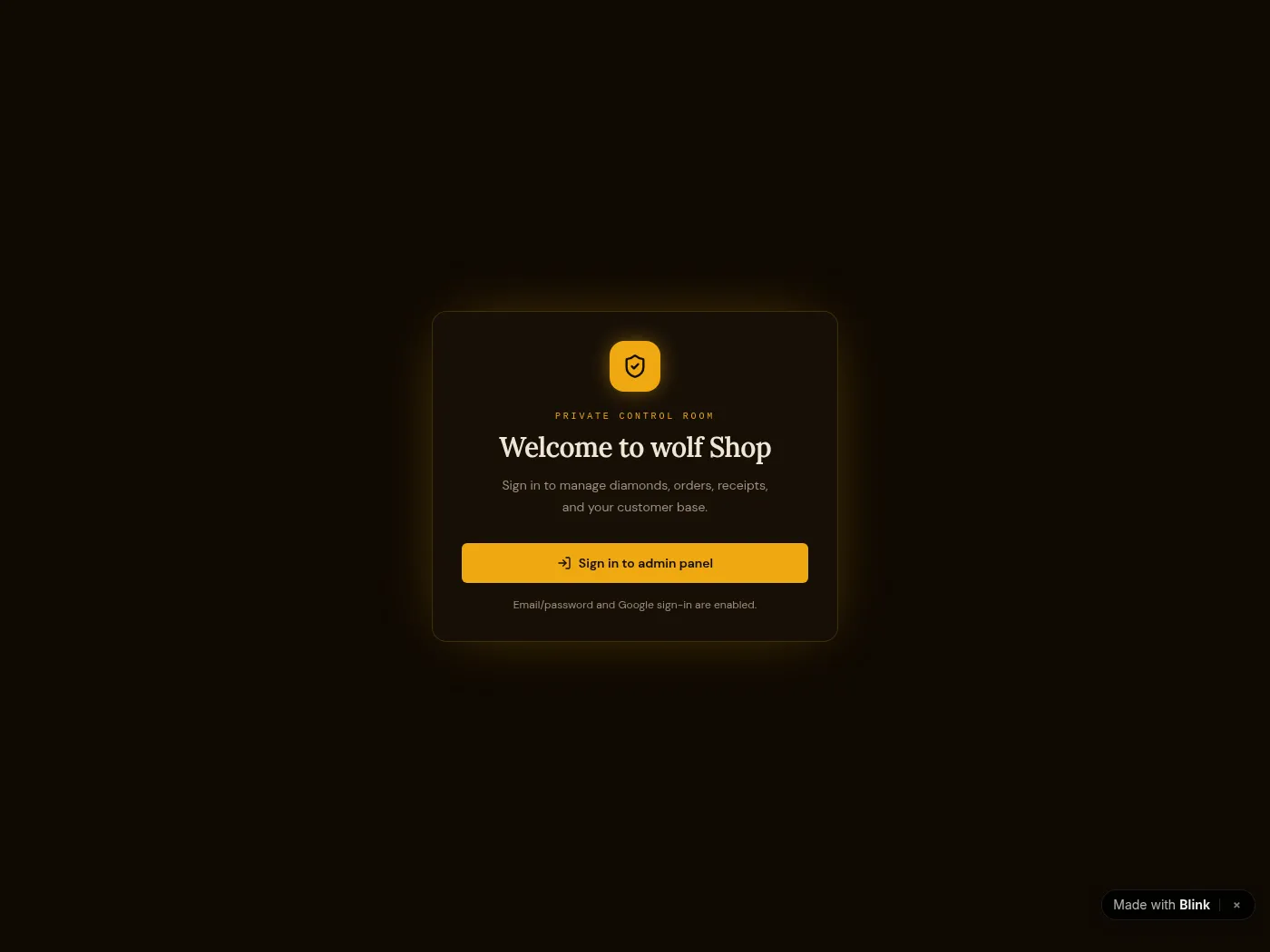 Wolf Shop Admin Panel