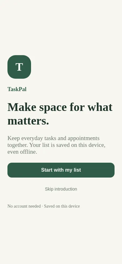 TaskPal: Daily Task Organizer