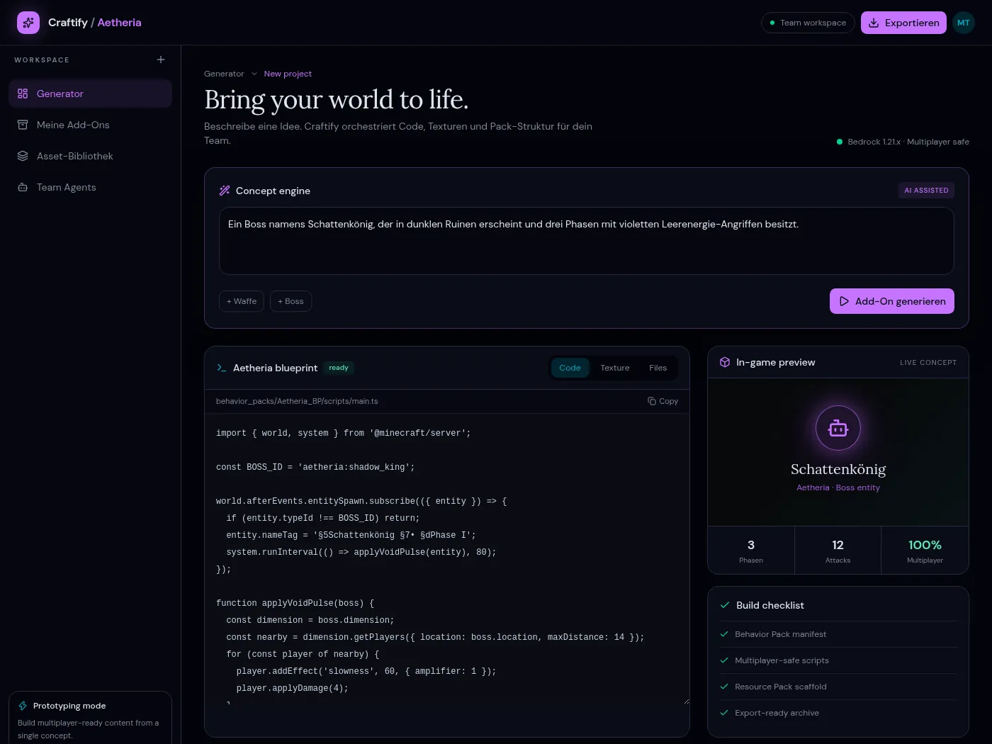 Craftify Add-On AI
