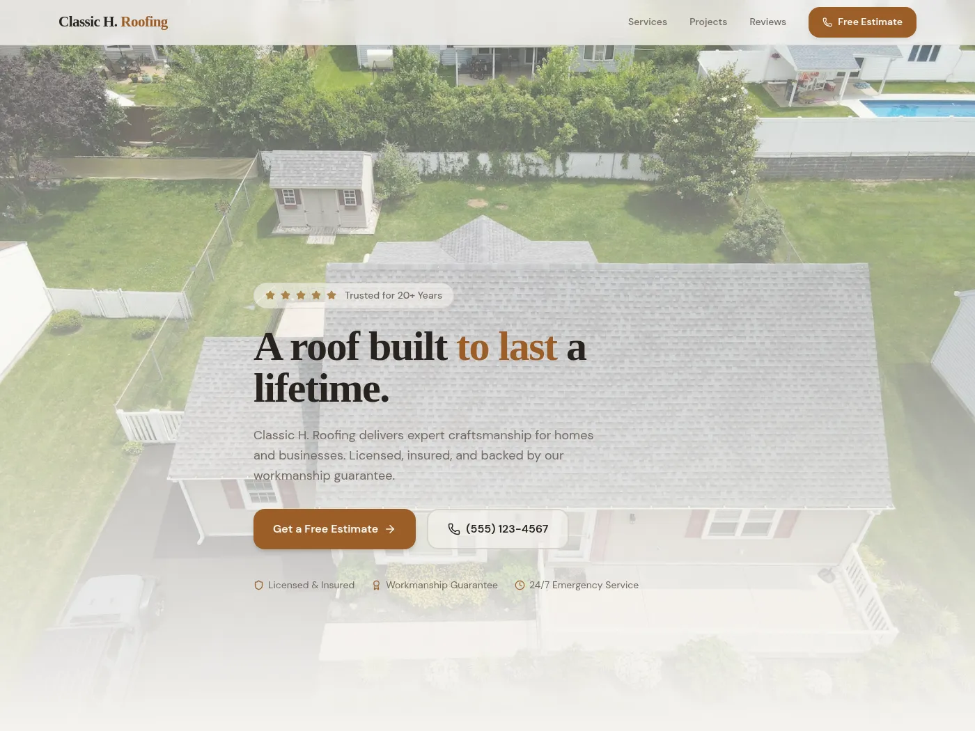 Classic H Roofing Site