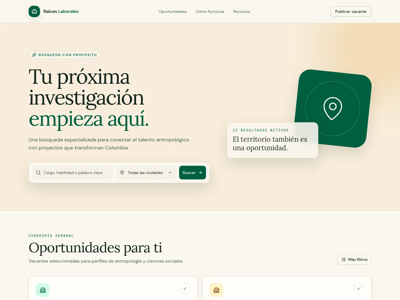 Colombia Anthro Jobs Finder