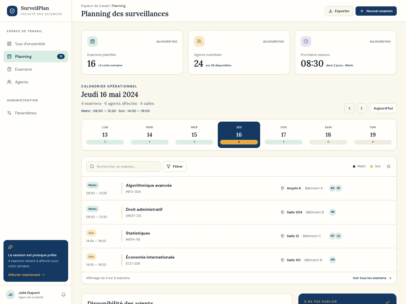 Exam Surveillance Scheduler