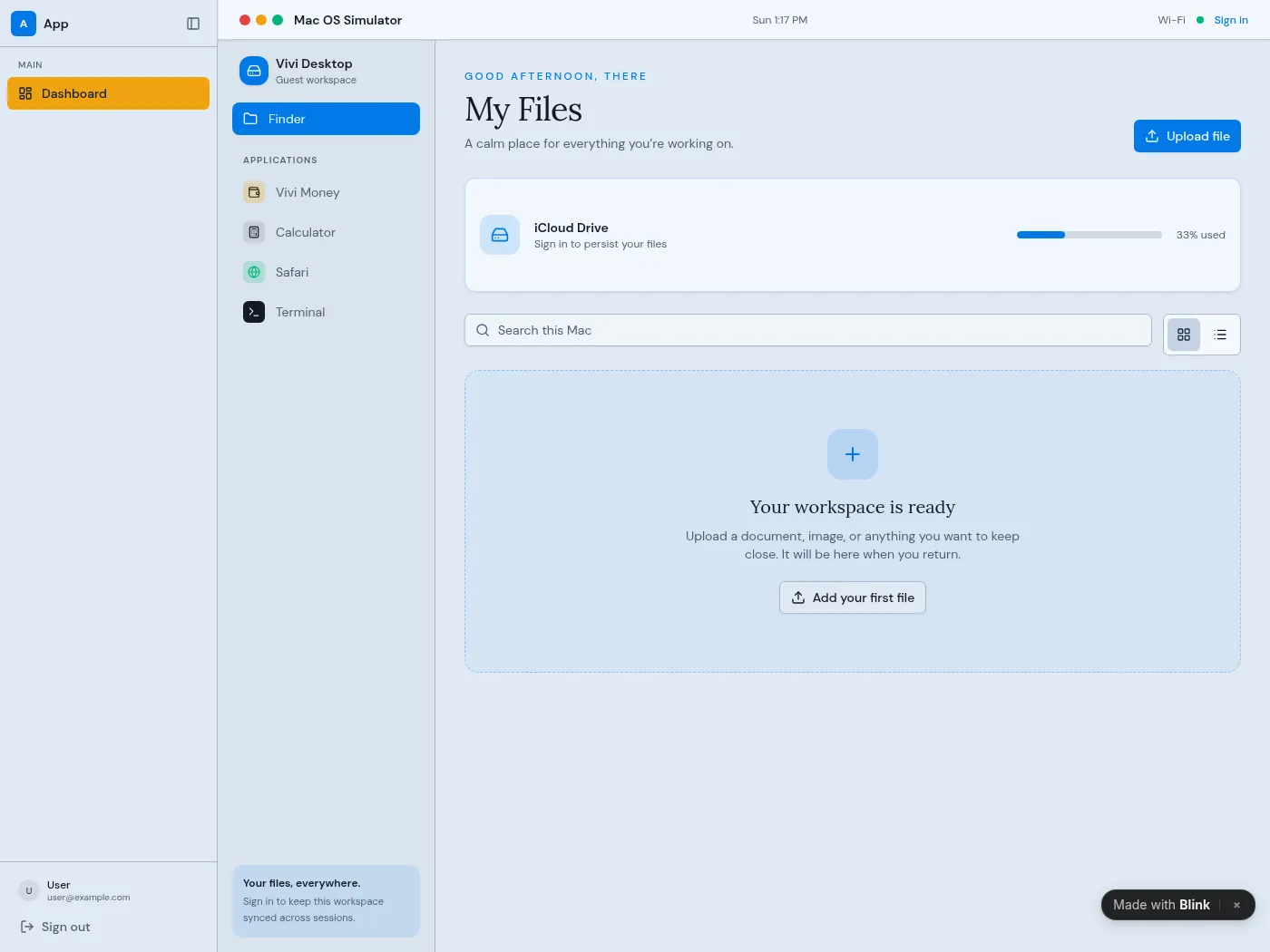 MacOS Web Simulator