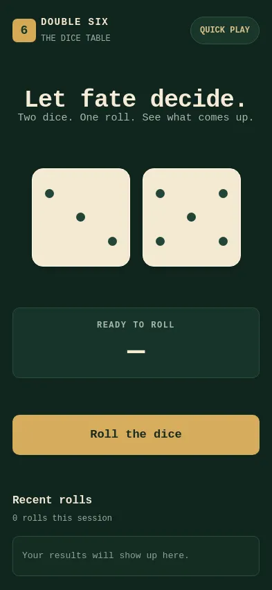 Double Six Dice Game