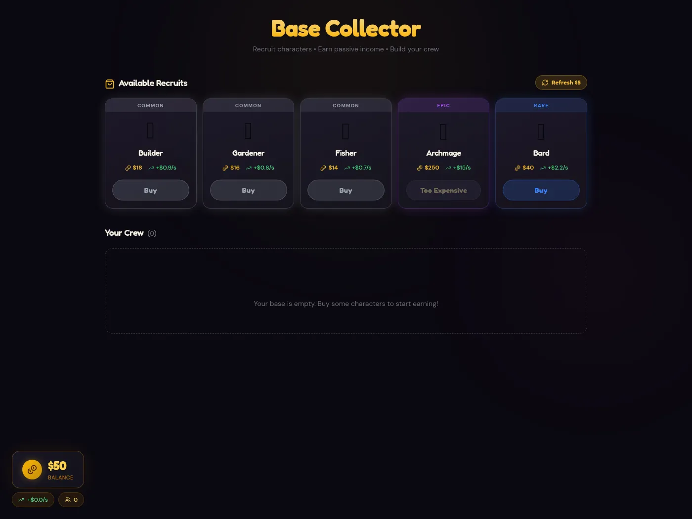 Base Collector Game