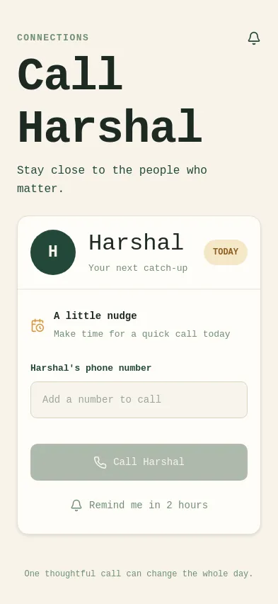 Harshal Call Reminder