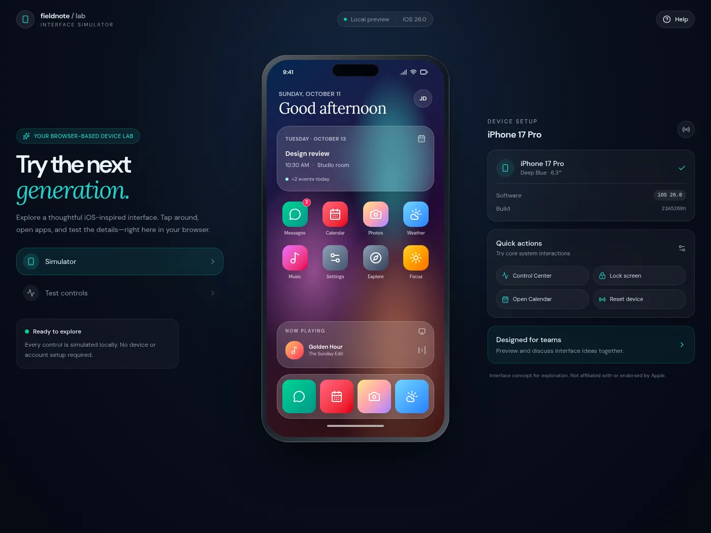 iOS 26 Simulator Web