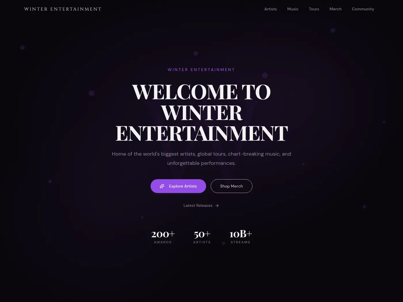 WINTER Entertainment Site